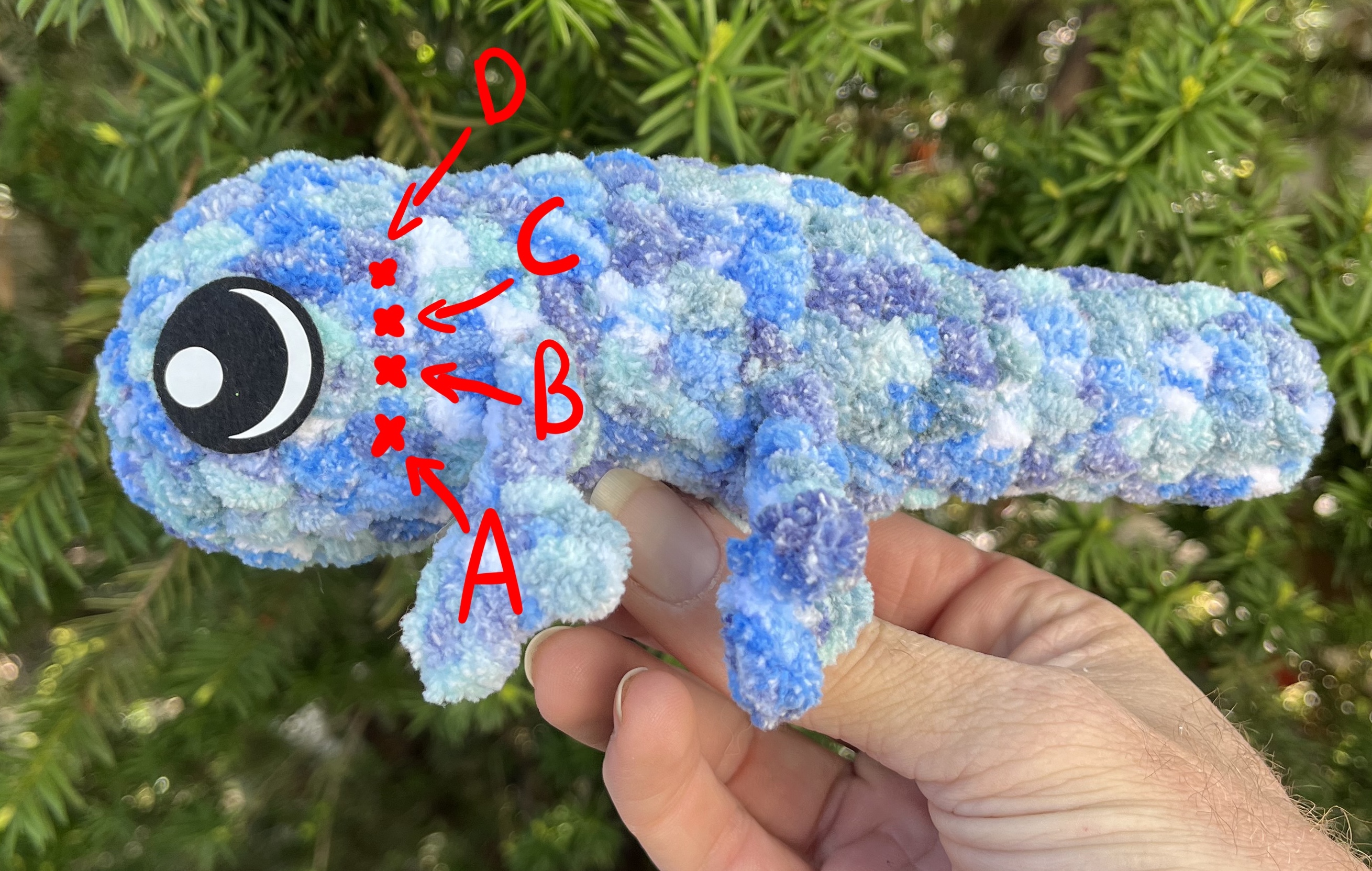 Gary the Gecko – Axolotl Mod | FREE - The Crochet Carpenter
